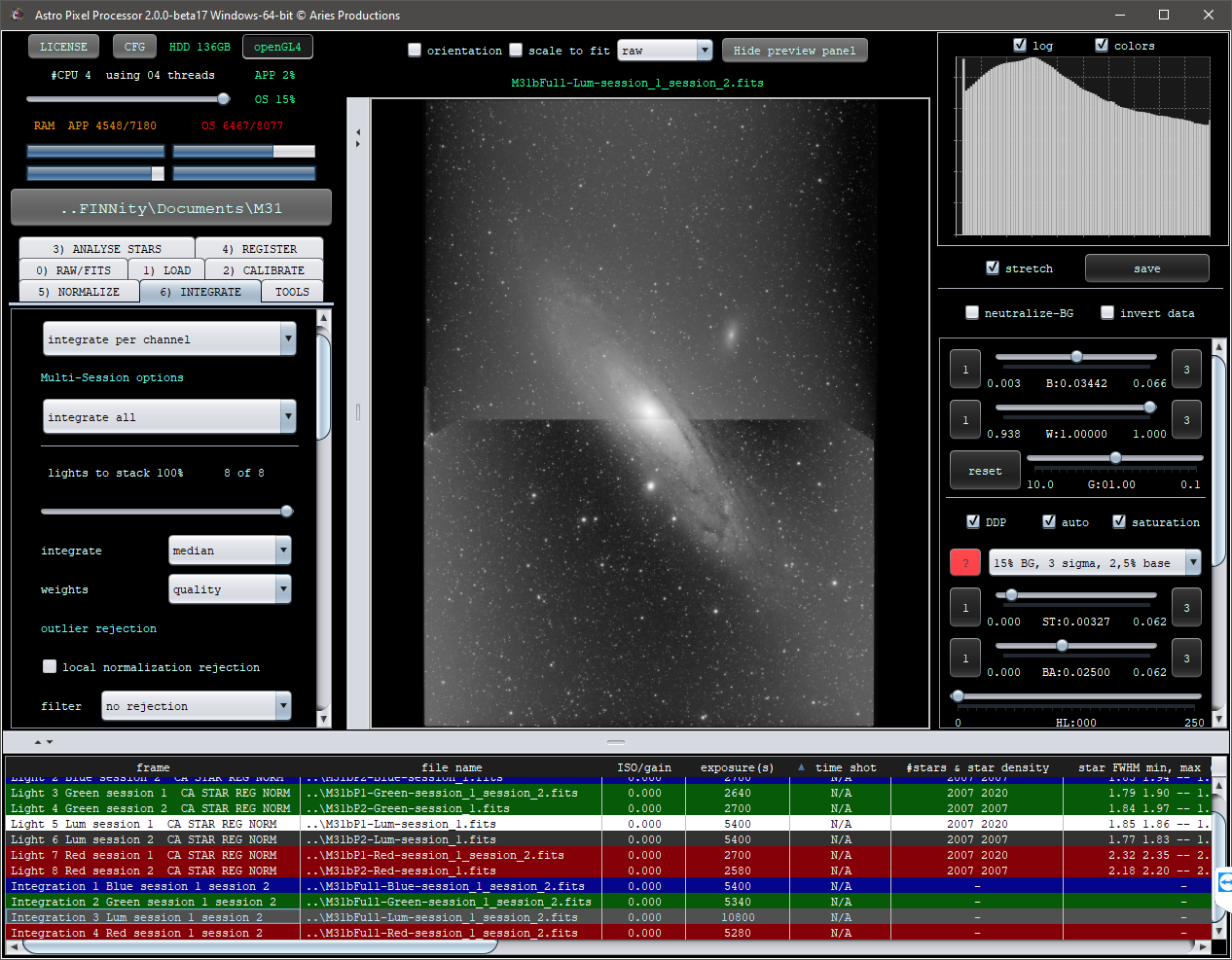 Astro Pixel Processor Aries Productions - latest release APP 2.0.0 ...